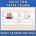 Uncle Sam Hat Paper Crown Party Coloring Printable Kids Craft America ...