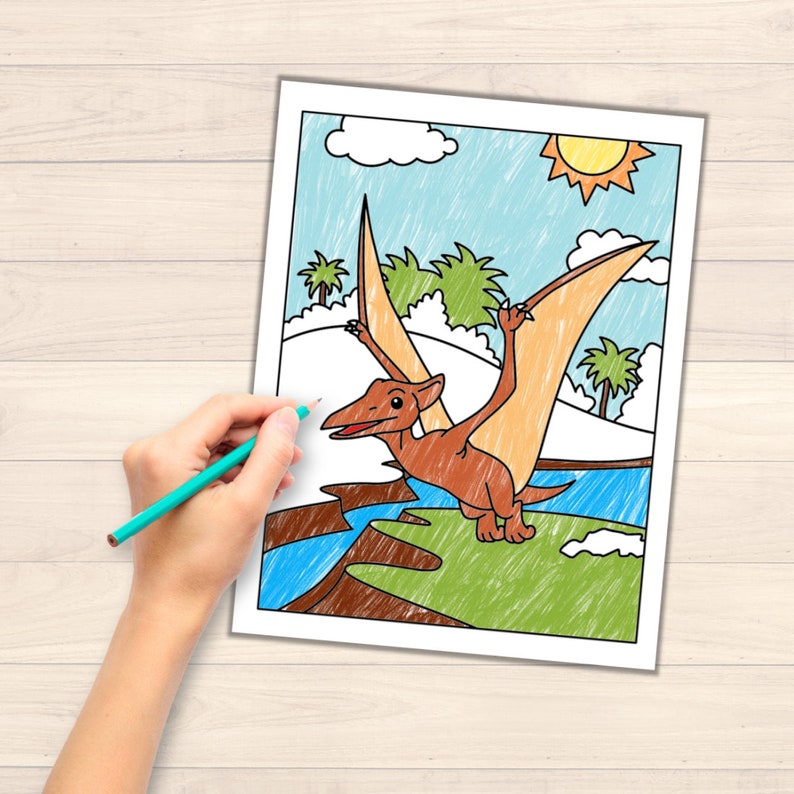 Dinosaurs Coloring Pages Jurassic Prehistoric Theme - Etsy