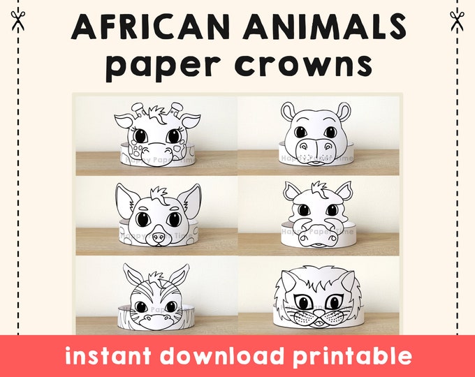 Giraffe Paper Crown COLOR YOUR OWN Printable - Etsy Canada