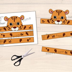 Leopard Paper Crown Jungle Cat Animal Template Coloring Activity ...