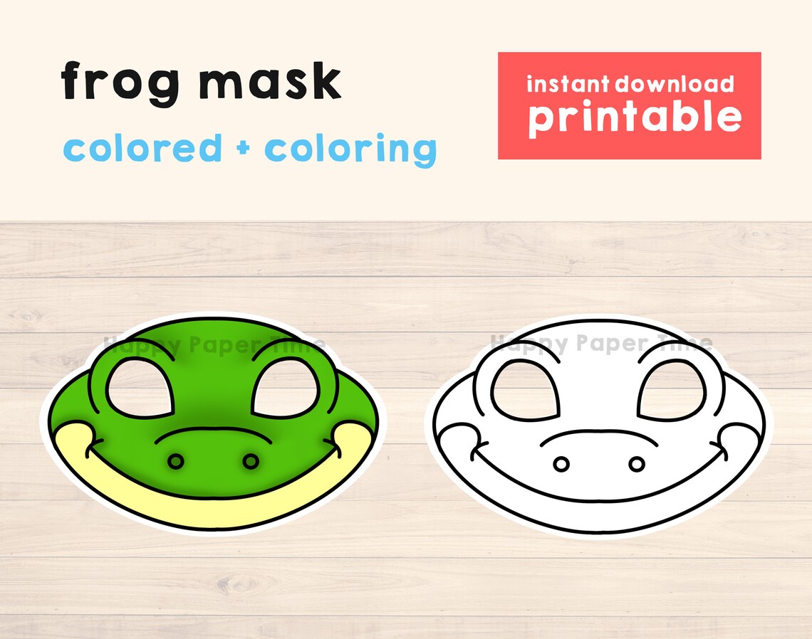 Frog Mask Template Costume Kids Diy Pond Animal Party Fun - Etsy