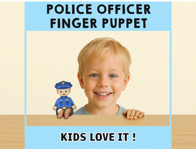 Police Officer Paper Craft Printable Community Helper Finger Puppet ...