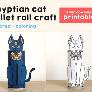 Egyptian Cat Toilet Paper Roll Craft Ancient Egypt Party Coloring ...