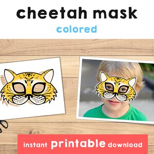 Cheetah Party Favor Mask Printable Cheetah Costume Mask Jungle Animal ...