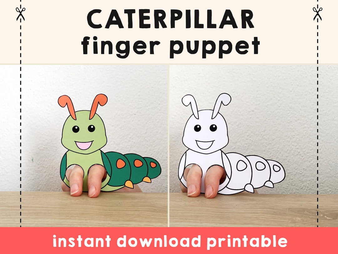 Caterpillar Paper Craft Printable Finger Puppet Template Kids Craft ...