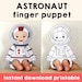 Astronaut Space Paper Craft Printable Community Helper Finger - Etsy