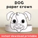Dog Paper Crown Headband Pet Animal Coloring Printable Kids Craft Puppy ...