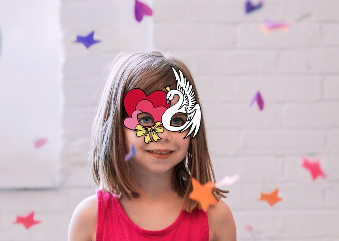 Swan Princess Party Printable Masks Fairytale Kids Party Mask Swan ...