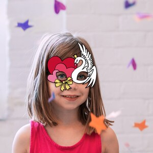 Swan Princess Party Printable Masks Fairytale Kids Party Mask Swan ...