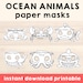 Ocean Animal Masks Template Crab Sea Turtle Whale Shark Octopus Fish ...