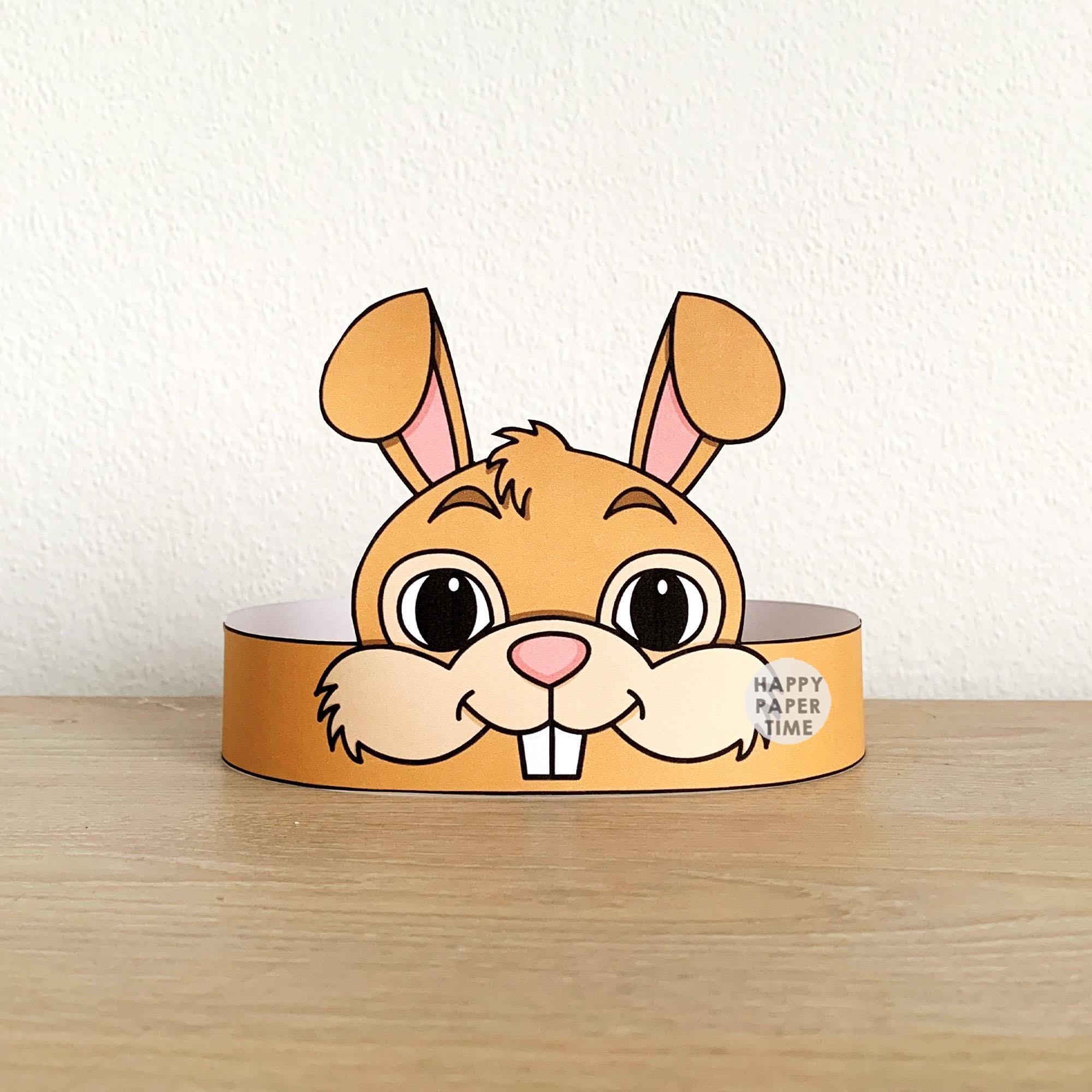 Bunny Paper Crown Headband Pet Animal Printable Kids Craft Rabbit Party ...