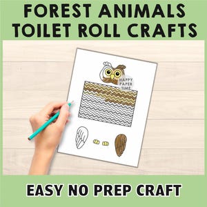 Woodland Animals Toilet Paper Roll Craft Forest Party Coloring ...