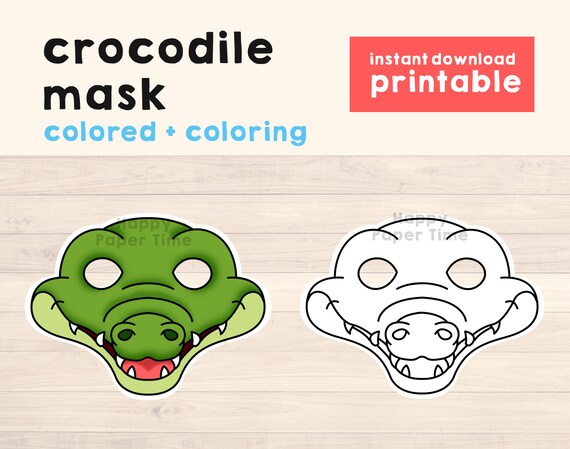 Crocodile Mask Costume Animal Mask Printable Party Favor - Etsy