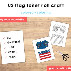US Flag Toilet Paper Roll Craft America Symbol 4th of July United ...
