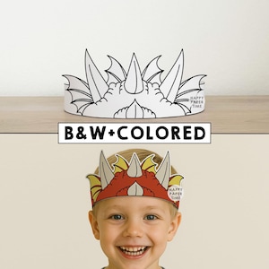 Dragon Paper Crown Template Fantasy Party Headband Coloring Printable ...