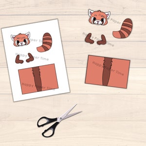 Red Panda Toilet Paper Roll Craft Asian Animal Jungle Party Coloring ...
