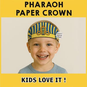 Pharaoh Paper Crown Ancient Egypt Headband Hat Party Coloring Printable ...