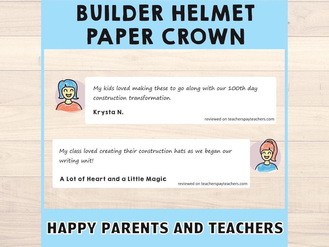 Construction Worker Builder Helmet Paper Crown Party Coloring Printable ...