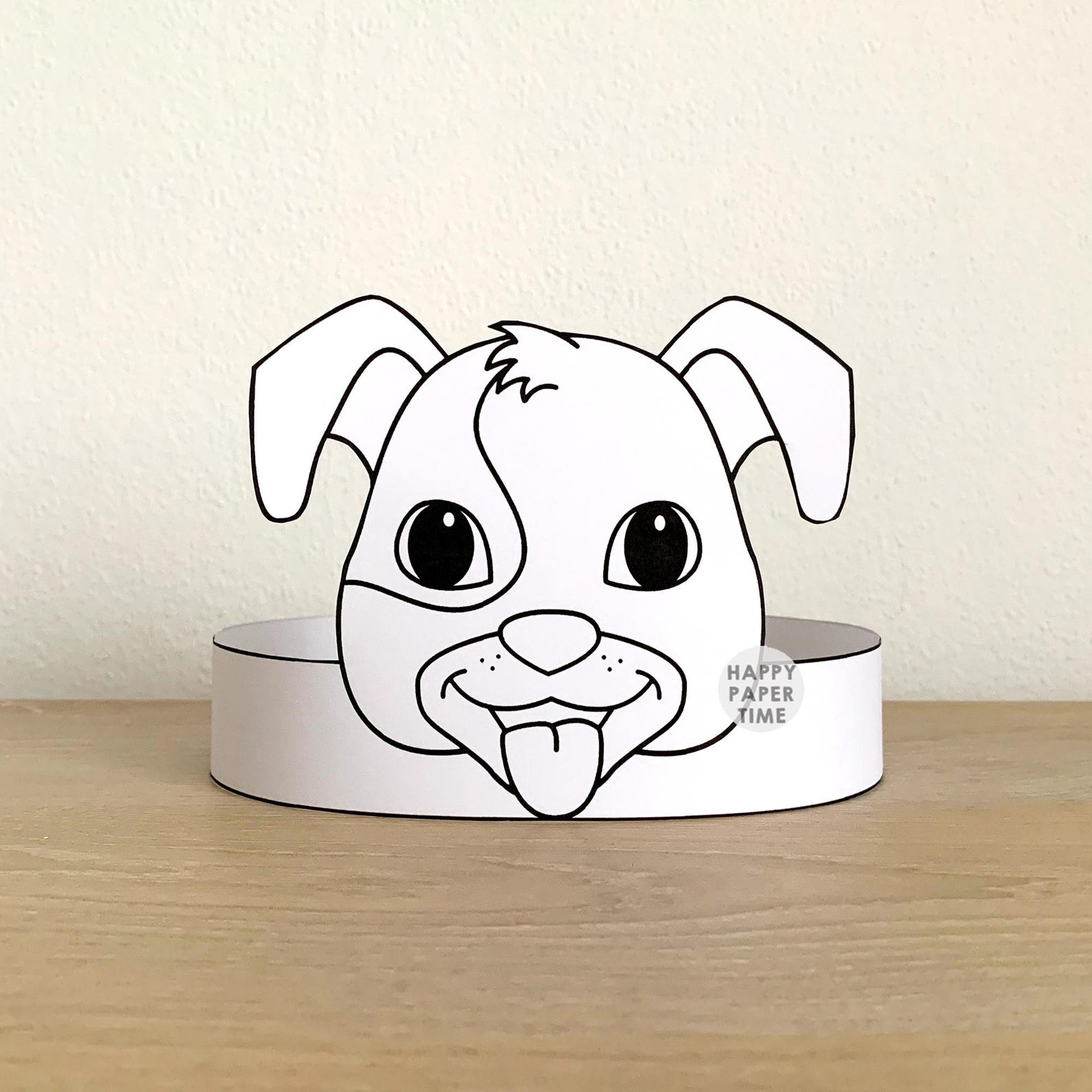 Dog Paper Crown Headband Pet Animal Coloring Printable Kids Craft Puppy ...