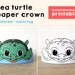 Sea Turtle Paper Crown Party Coloring Printable Party Hat Kids Craft ...