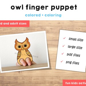 Owl Paper Craft Printable Woodland Animal Finger Puppet Kids Craft Owl ...