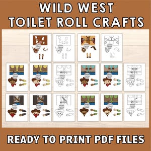 Wild West Toilet Paper Roll Craft Activity Cowboy Party Coloring ...