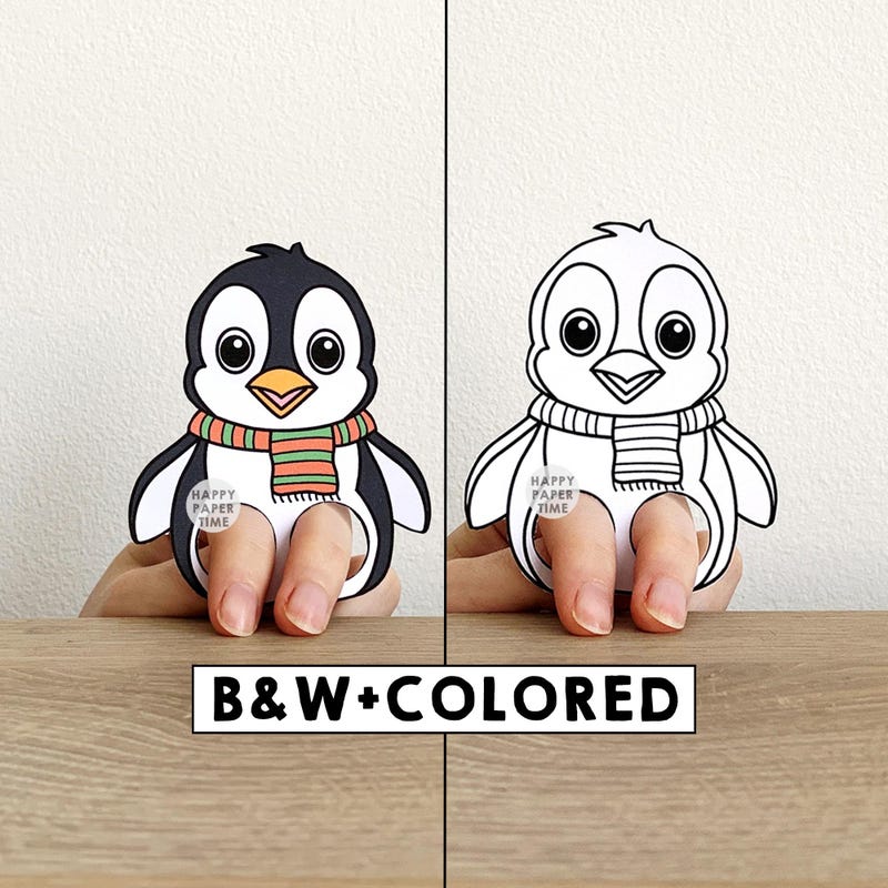 Penguin Craft Puppet - Etsy UK