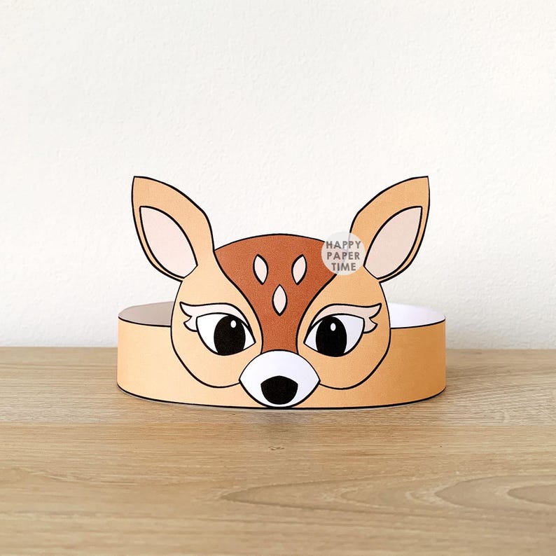Deer Paper Crown Party Printable Kids Craft Woodland Birthday Gift ...