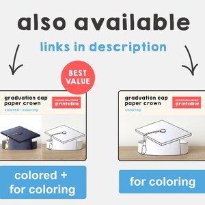 Graduation Cap Paper Crown Party Teacher Printable Kids Craft ...