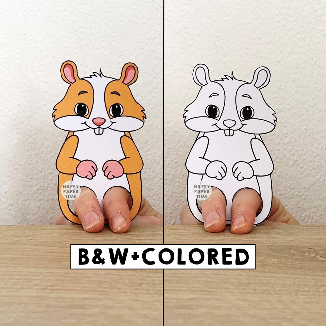 Hamster Paper Craft Printable Pet Animal Finger Puppet Guinea Pig ...