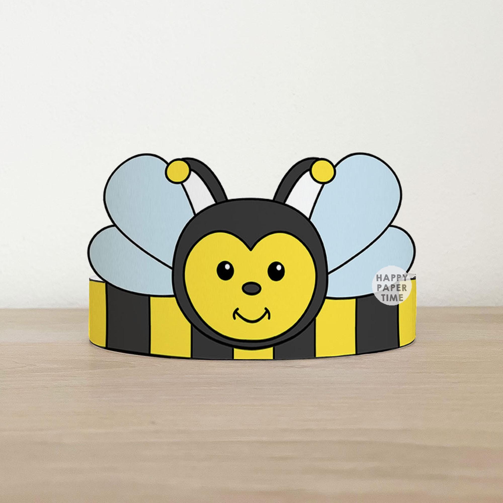 Bee Paper Crown Headband Craft Bugs Insects Party Activity Costume ...