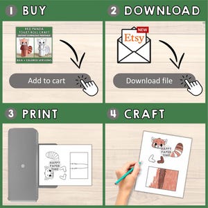 Red Panda Toilet Paper Roll Craft Asian Animal Jungle Party Coloring ...