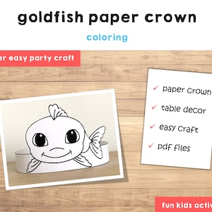 Goldfish Paper Crown Headband Pet Animal Printable Kids Craft Fish ...