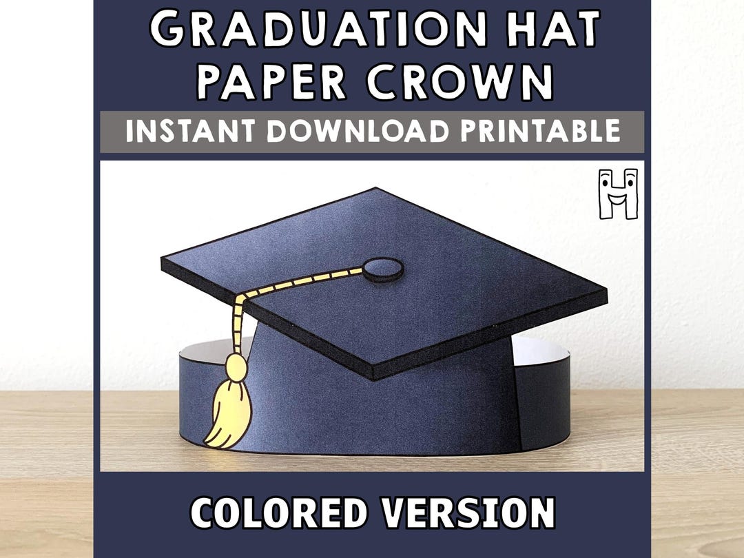 Graduation Cap Paper Crown Party Teacher Printable Kids Craft ...