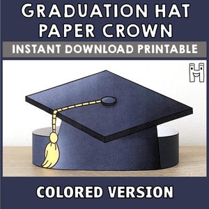 Graduation Cap Paper Crown Party Teacher Printable Kids Craft ...
