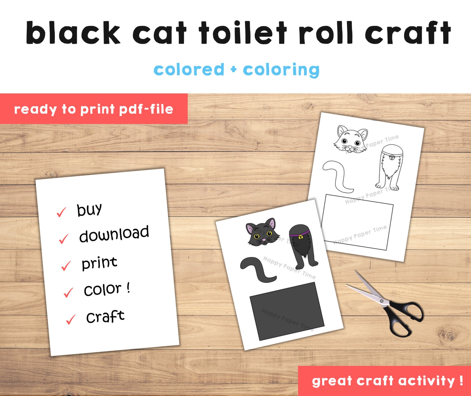 Black Cat Toilet Paper Roll Craft Halloween Spooky Party - Etsy