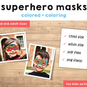 Superhero Masks Costume Hero Mask Printable Party Favor Craft Halloween ...