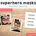 Superhero Masks Costume Hero Mask Printable Party Favor Craft Halloween ...