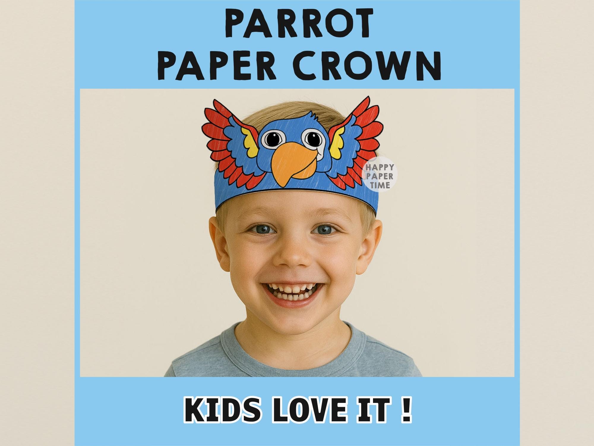 Parrot Paper Crown Headband Pet Animal Printable Kids Craft Activity ...