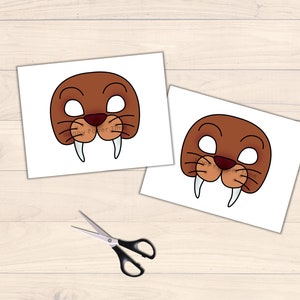 Walrus Mask Costume Animal Mask Printable Party Favor Polar Halloween ...