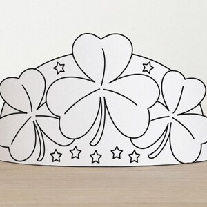 Shamrock Clovers Paper Crown Headband St Patrick's Day Party Coloring ...