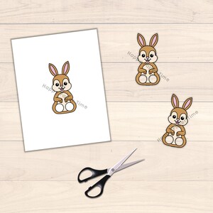 Rabbit Bunny Paper Craft Printable Farm Animal Finger Puppet Kids Craft ...