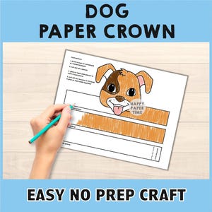 Dog Paper Crown Headband Pet Animal Coloring Printable Kids Craft Puppy ...