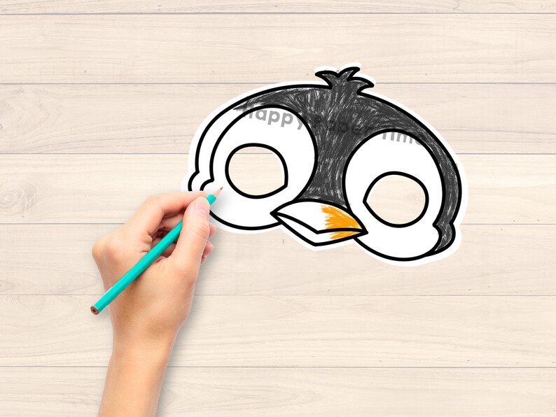 Penguin Mask Paper Craft Costume Diy Polar Animal Mask | Etsy