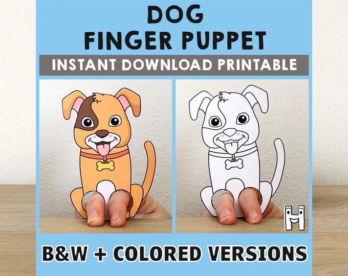 Dog Paper Doll INSTANT DOWNLOAD, Printable Puppy Dog Coloring Page, Dog ...