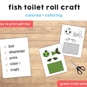 Fish Toilet Paper Roll Craft Ocean Animal Beach Sea Party Coloring ...