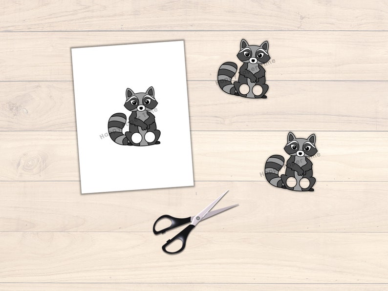 Raccoon Paper Craft Printable Woodland Animal Finger Puppet - Etsy