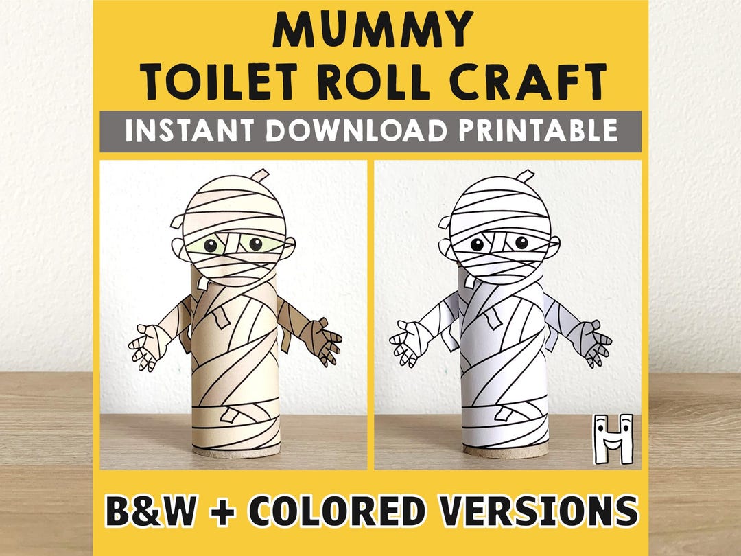 Mummy Toilet Paper Roll Craft Ancient Egypt Party Coloring Printable ...
