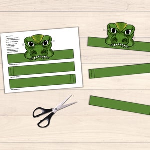 T-rex Paper Crown Party Coloring Printable Kids Craft Dinosaur Birthday ...