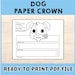 Dog Paper Crown Headband Pet Animal Coloring Printable Kids Craft Puppy ...